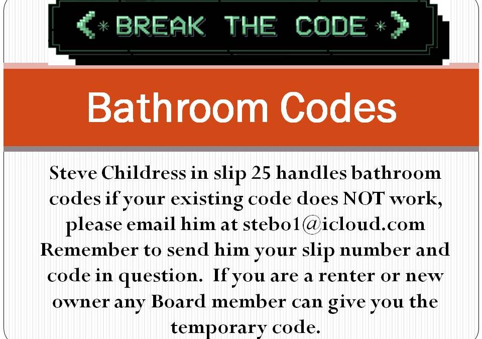 Bathroom Codes | River Noire Yacht Club